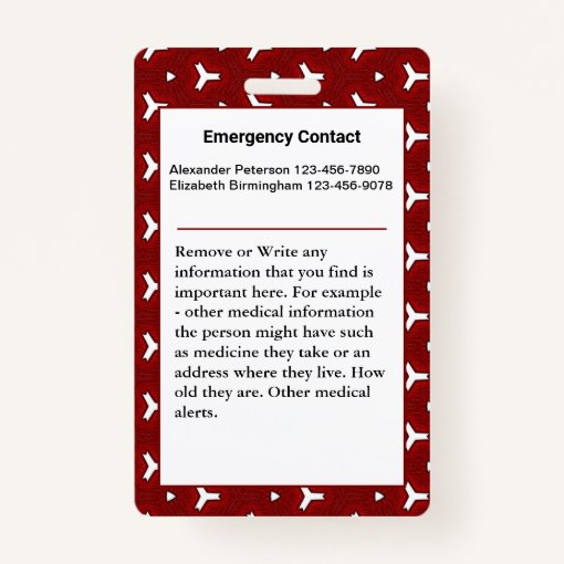 Medical Illness Alert Emergency ID Photo Custom Badge | Zazzle