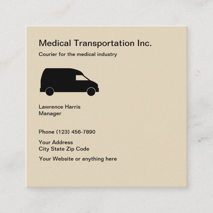 Medical Industry Transportation Square Business Card | Zazzle.com
