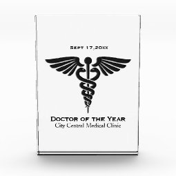 Medical Insignia Caduceus Trophy Acrylic Award | Zazzle