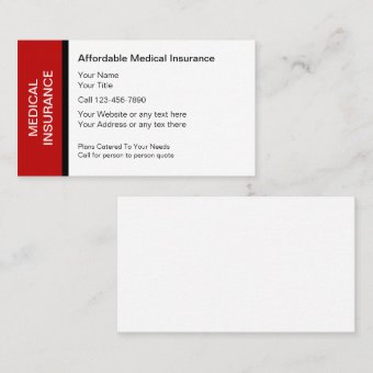 Medical Insurance Business Cards | Zazzle