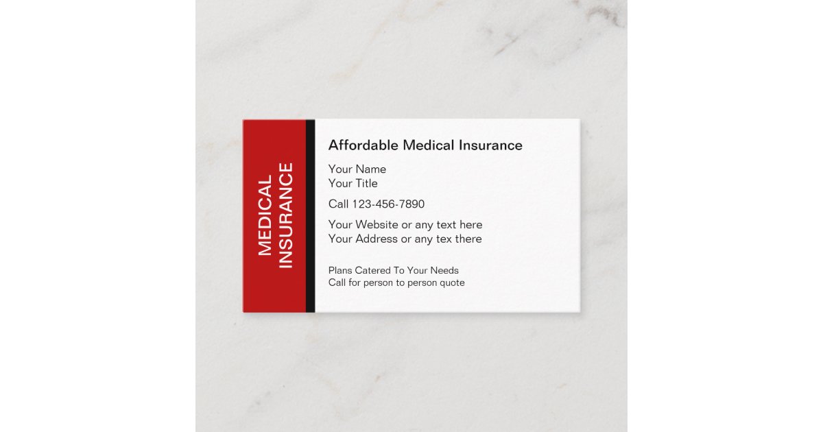 Medical Insurance Business Cards | Zazzle