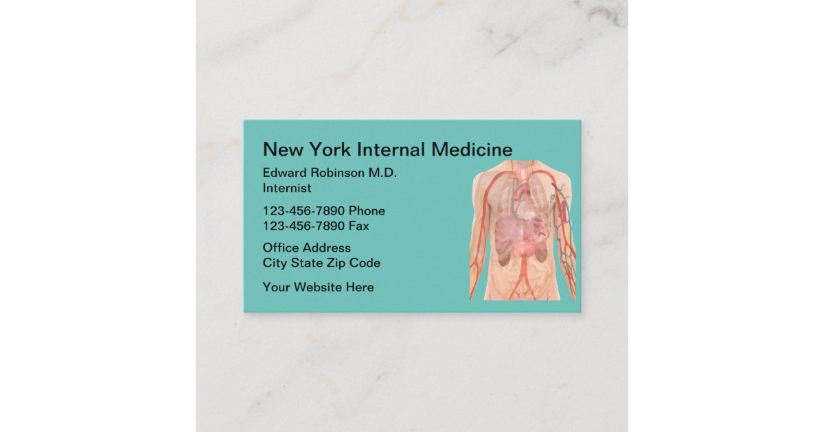 Medical Internist Theme Business Card | Zazzle