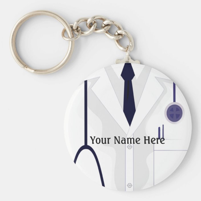 Medical Lab Coat Jacket Doctor Button Keychain | Zazzle.com