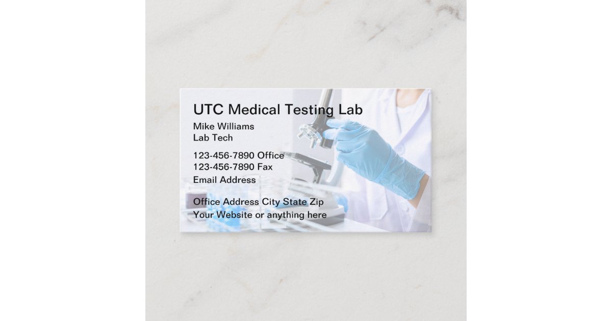Medical Laboratory Lab Tech Business Card | Zazzle