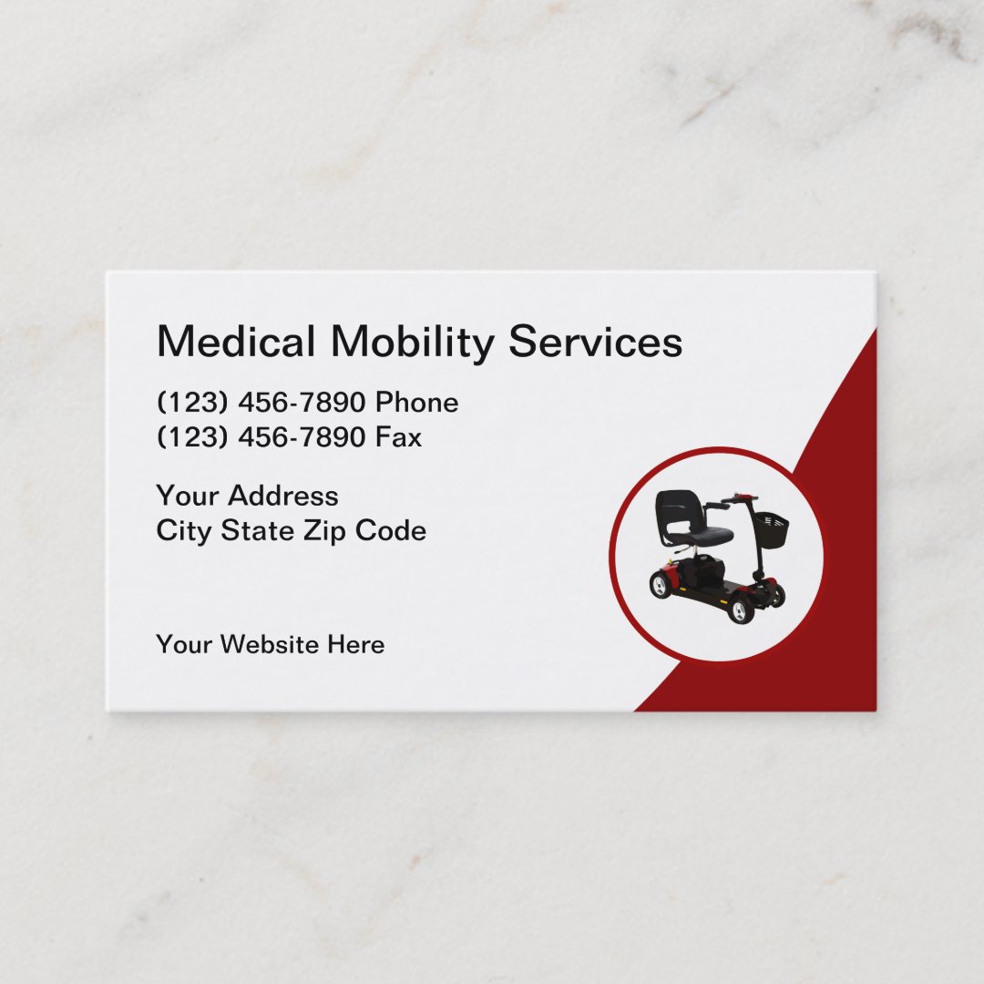 Medical Mobility Scooters Business Cards | Zazzle