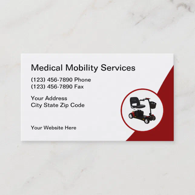 Medical Mobility Scooters Business Cards | Zazzle