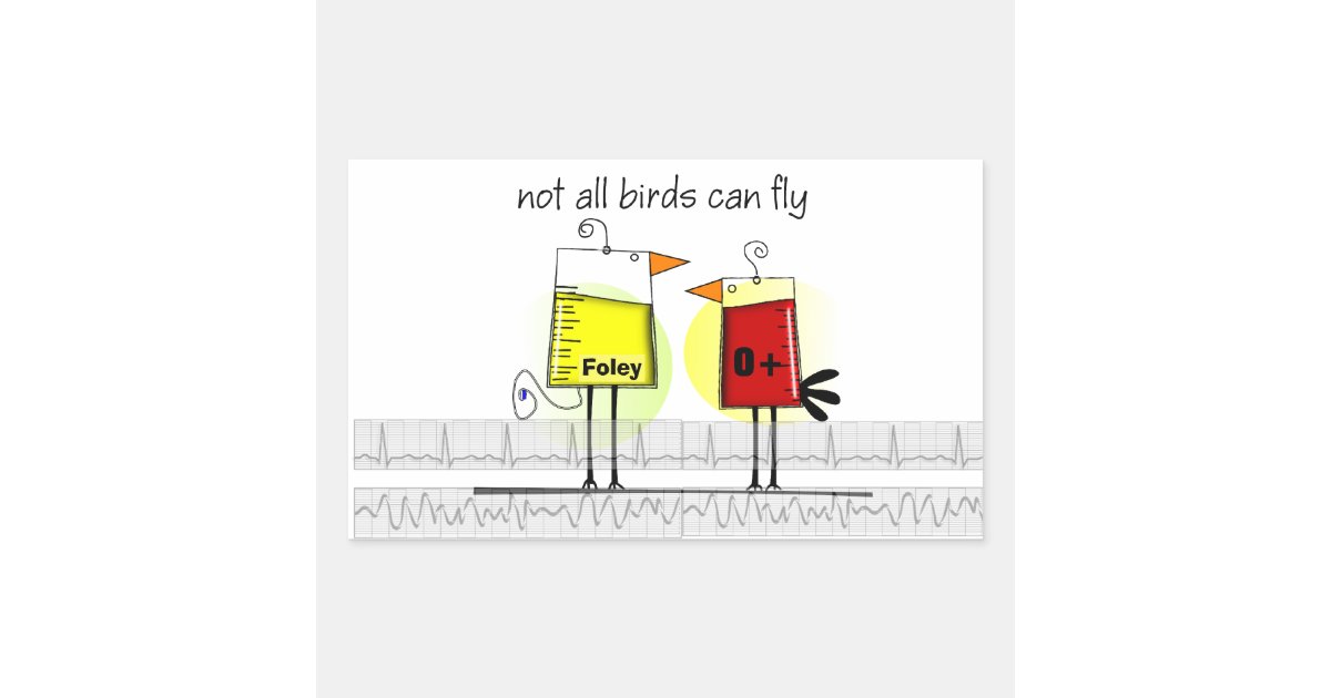 Medical Nurse Birds Rectangular Sticker | Zazzle