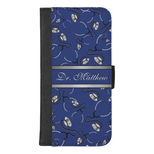 Medical, Nurse, Doctor themed stethoscopes, Name iPhone Wallet Case ...