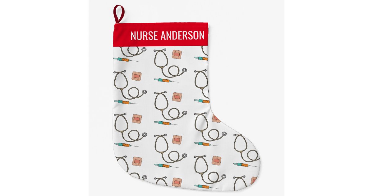 Medical Nurse Large Christmas Stocking | Zazzle