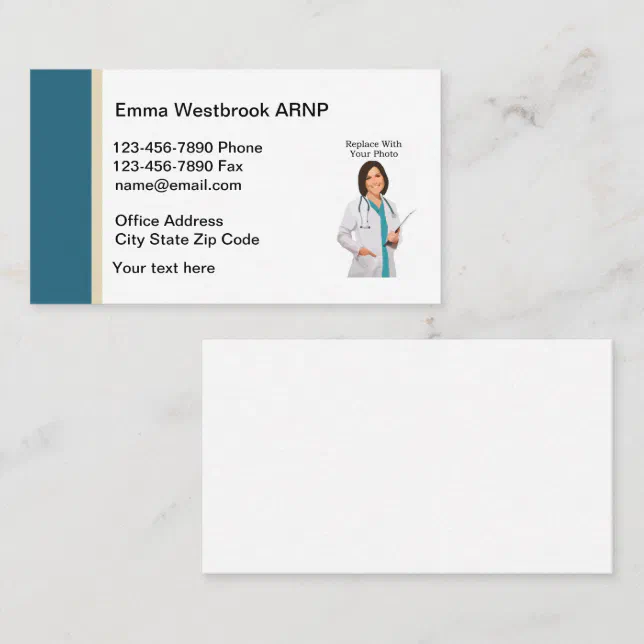 Medical Nurse Practitioner Photo Business Card | Zazzle