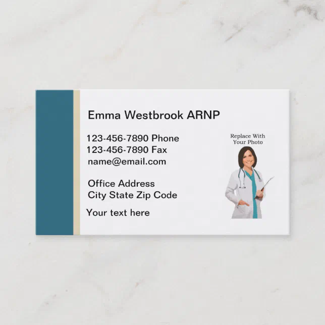 Medical Nurse Practitioner Photo Business Card | Zazzle