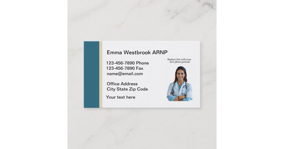 Medical Nurse Practitioner Photo Business Cards | Zazzle