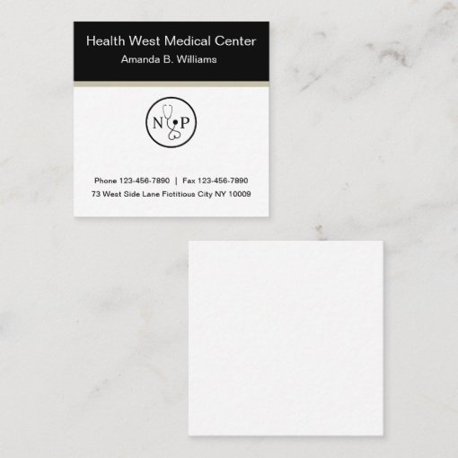 Medical Nurse Practitioner Square Business Card | Zazzle