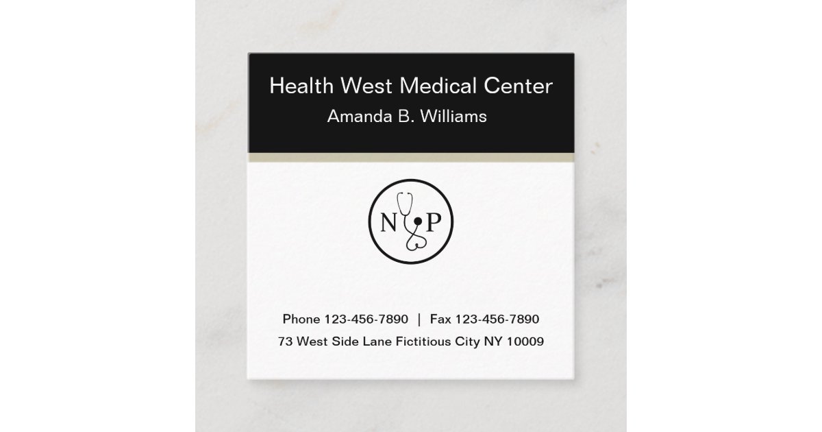 Medical Nurse Practitioner Square Business Card | Zazzle