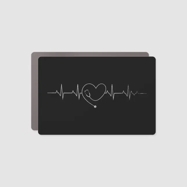 Medical Nursing Heart Stethoscope Heartbeat Medica Car Magnet | Zazzle
