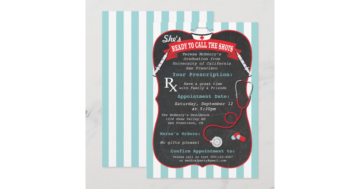 Medical Nursing School Graduation Prescription Invitation | Zazzle