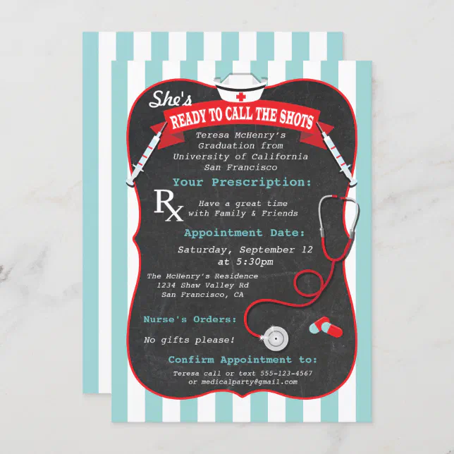 Medical Nursing School Graduation Prescription Invitation | Zazzle