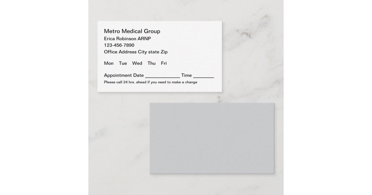 Medical Office Budget Appointment Business Cards | Zazzle