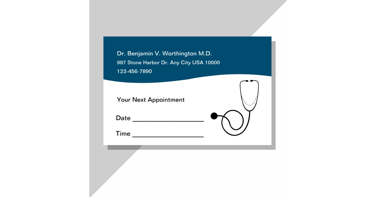 Medical Office Patient Appointment Cards | Zazzle