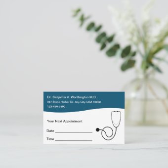 Medical Office Patient Appointment Cards | Zazzle