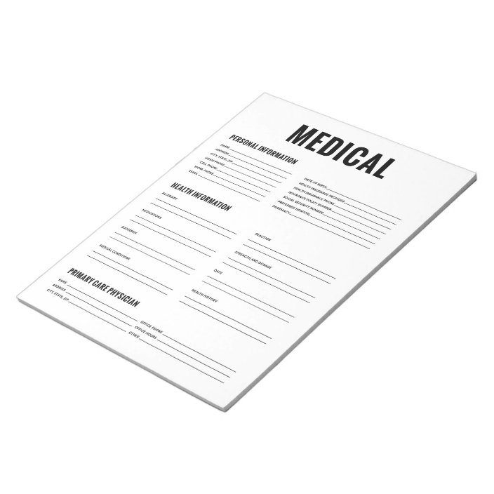 Medical Organization Form Notepad | Zazzle.com