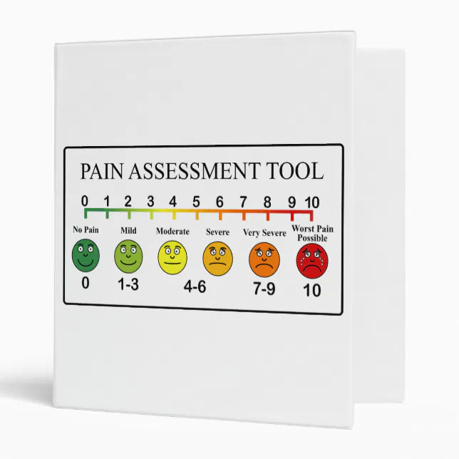 Medical Pain Assessment Tool Chart 3 Ring Binder | Zazzle