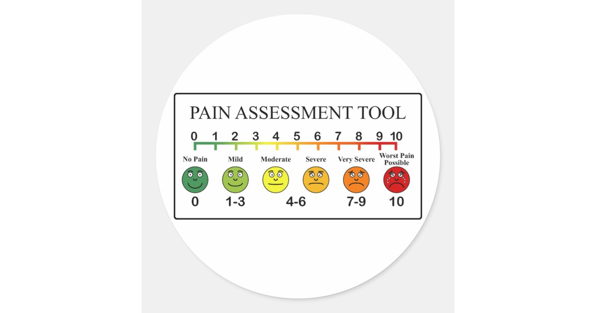 Medical Pain Assessment Tool Chart Classic Round Sticker | Zazzle