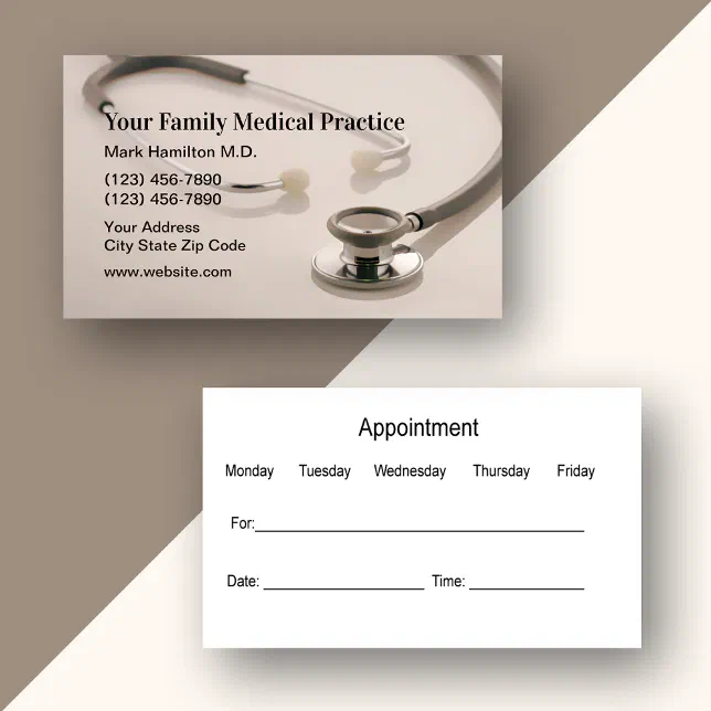 Medical Patient Appointment Business Cards | Zazzle
