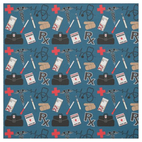 Medical Design Pattern Fabric | Zazzle.com