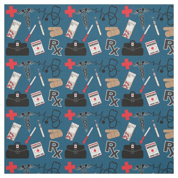 Medical Design Pattern Fabric | Zazzle.com