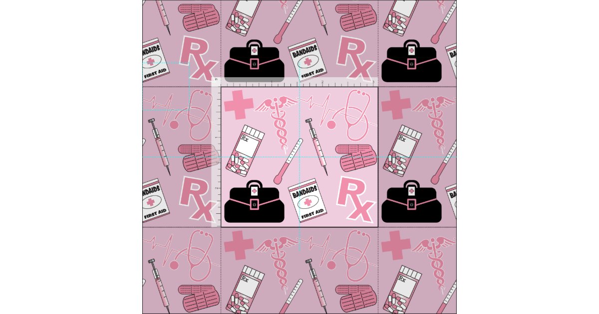 Medical Pattern Design - Pink Fabric | Zazzle