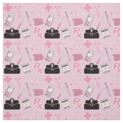 Medical Pattern Design - Pink Fabric | Zazzle