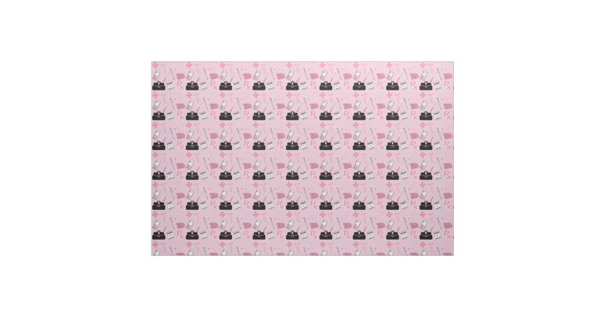Medical Pattern Design - Pink Fabric | Zazzle