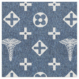Medical Pattern Design - Baby Blue Fabric | Zazzle