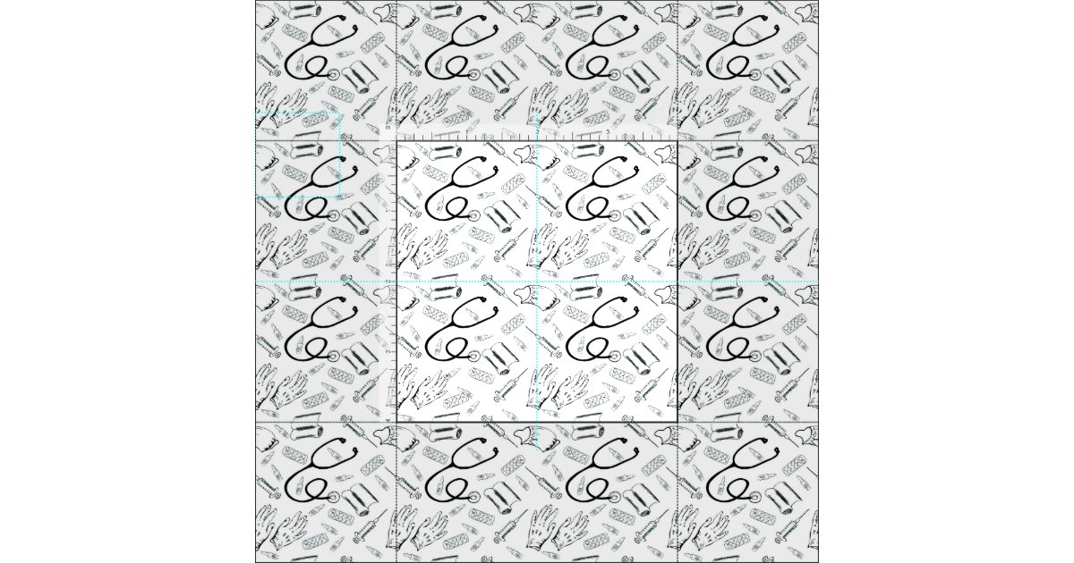 Medical Pattern Stethoscope cotton Fabric | Zazzle