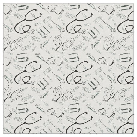 Neon Stethoscope Pattern Fabric | Zazzle.com