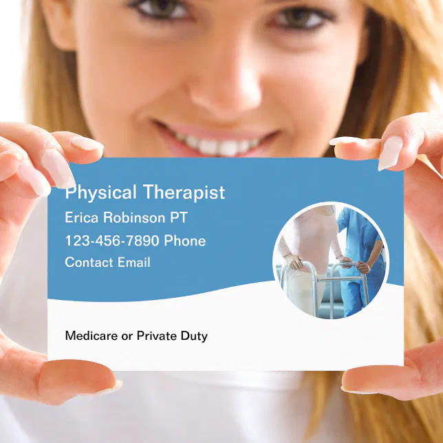 Medical Physical Therapist Simple Modern Business Card | Zazzle