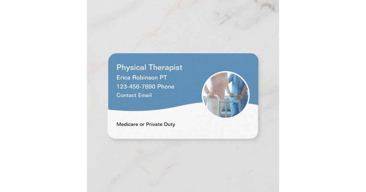 Medical Physical Therapist Simple Modern Business Card | Zazzle