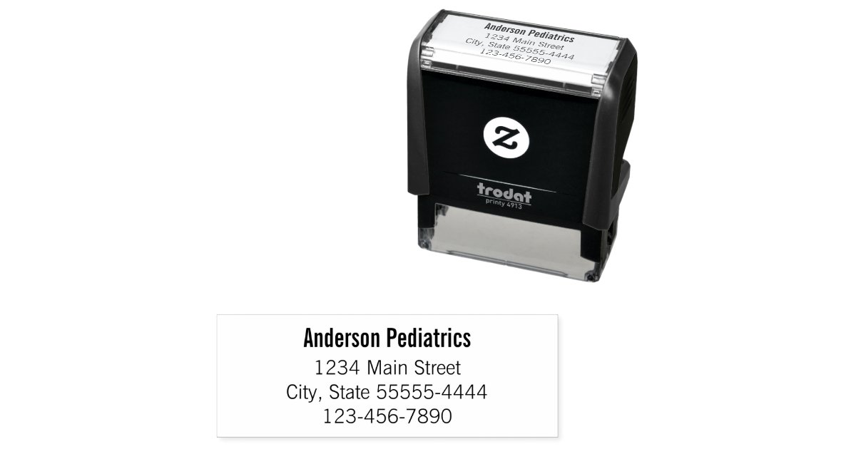 Medical Practice/Clinic Name Bold Return Address Self-inking Stamp | Zazzle