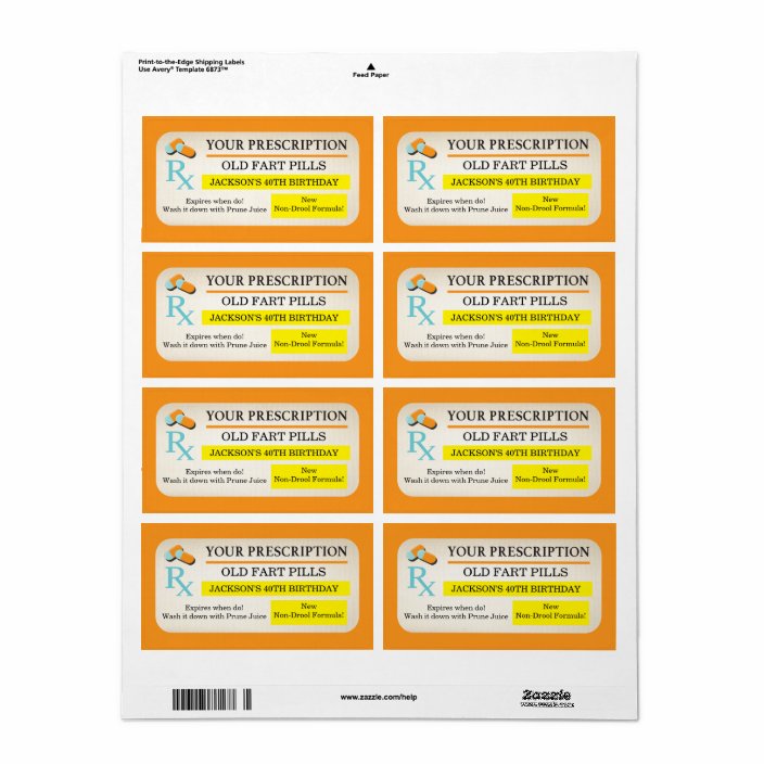 Medical prescription labels Old Fart party favors | Zazzle.com