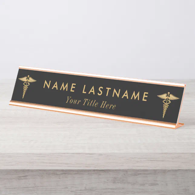 Medical Professional Personalized TGold Desk Name Desk Name Plate | Zazzle
