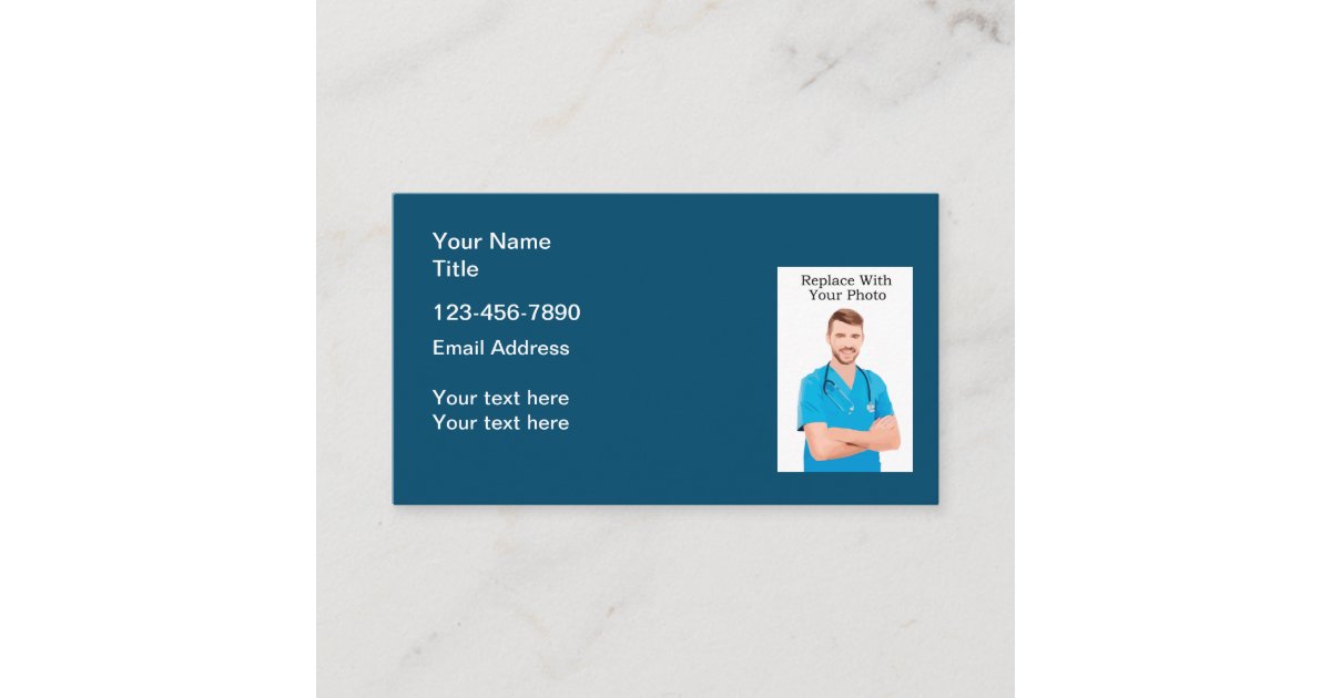 Medical Professional Photo Template Business Cards | Zazzle