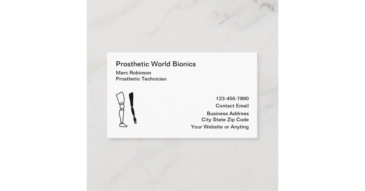 Medical Prosthetic Technician Business Cards | Zazzle
