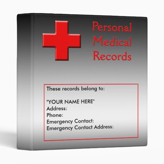 Medical Records Album 3 Ring Binder | Zazzle.com