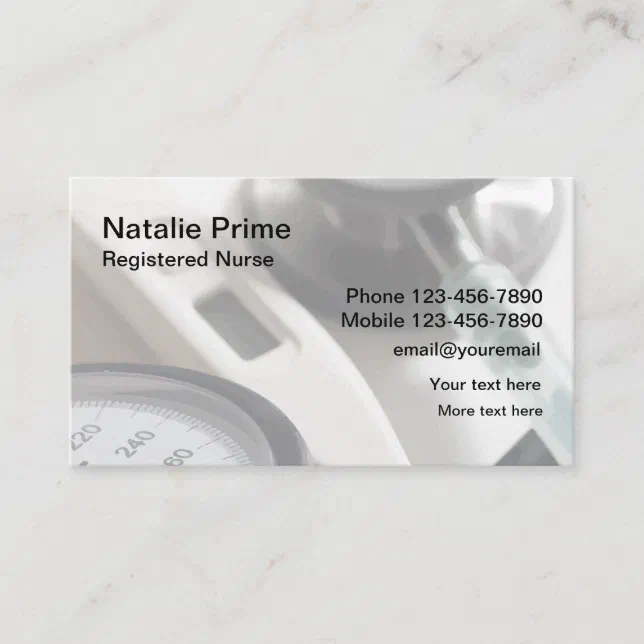 Medical Registered Nurse Professional Business Card | Zazzle