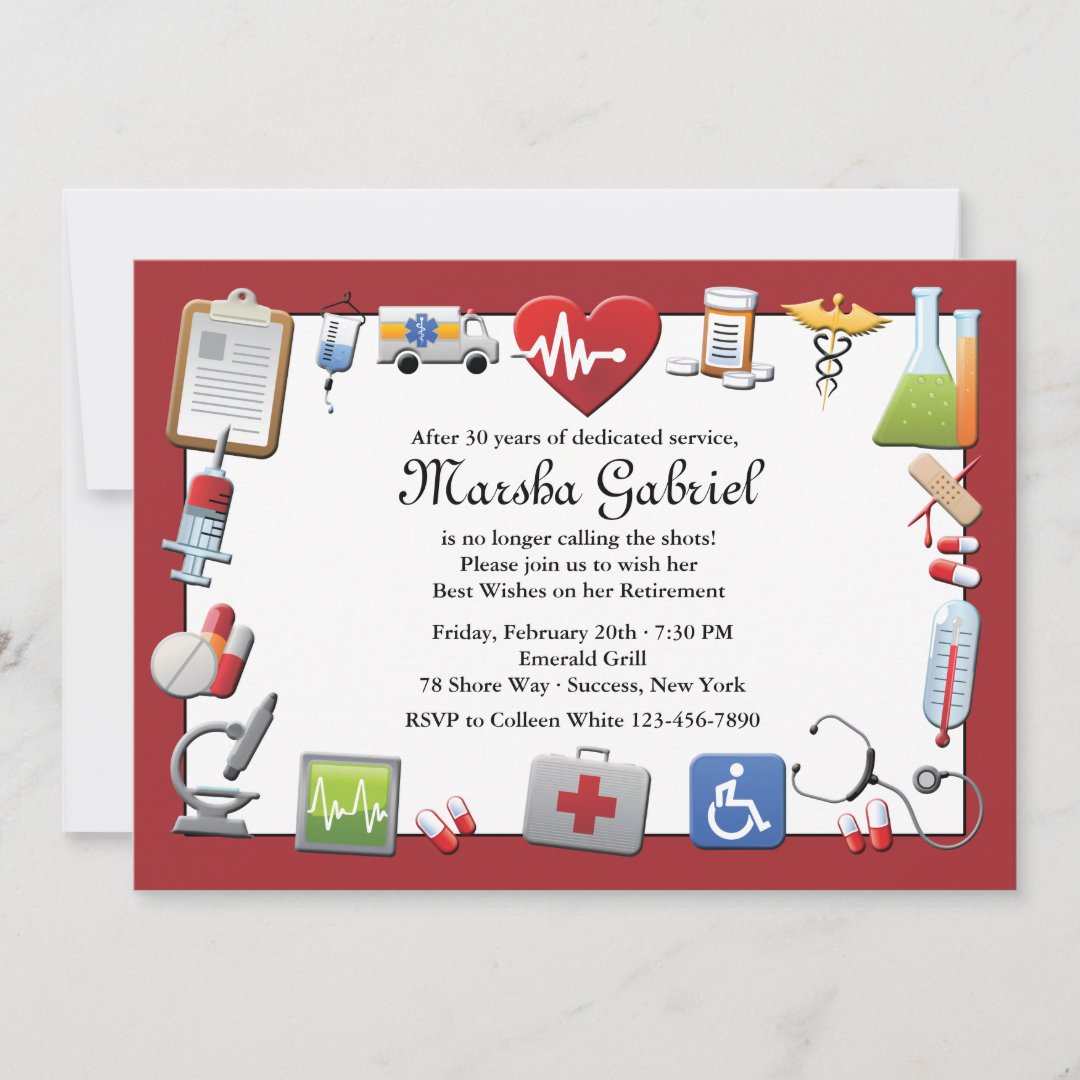 Medical Retirement Party Invitation | Zazzle