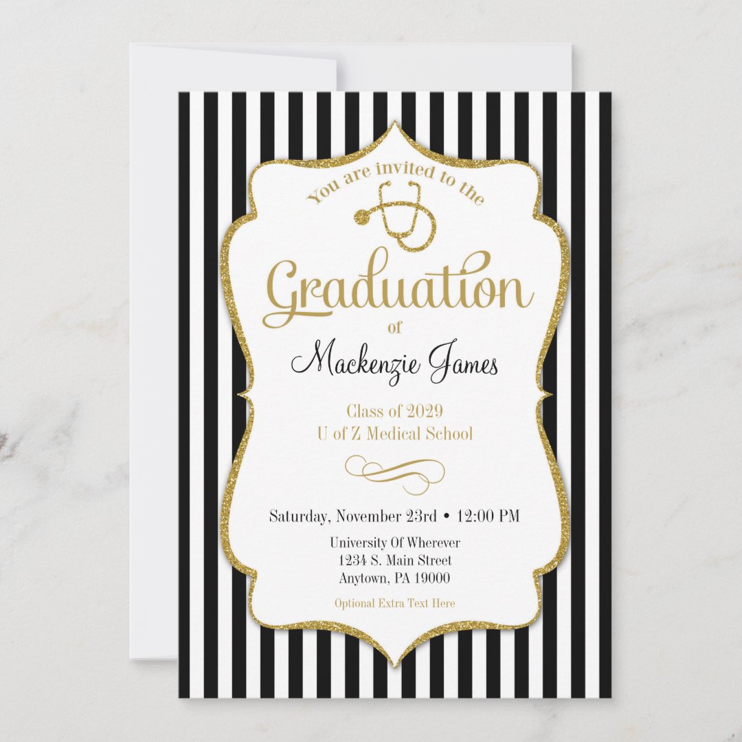 Medical School Graduation Announcement Doctor Grad | Zazzle