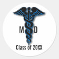 Medical School Graduation Classic Round Sticker | Zazzle