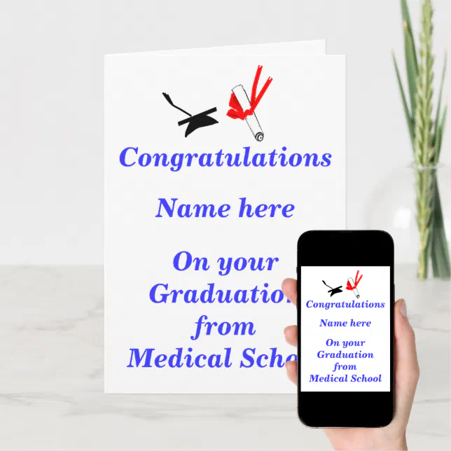 Medical School Graduation Congratulations Card | Zazzle