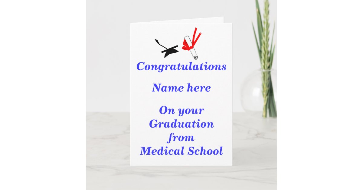 Medical School Graduation Congratulations Card | Zazzle